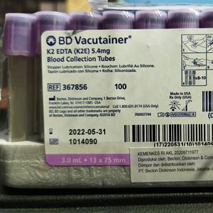Jual KEM4RI. BD VACUTAINER EDTA / BD EDTA TUTUP UNGU UKURAN LENGKAP ...