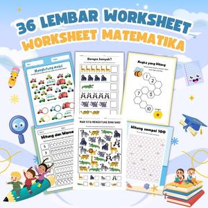 Jual KOKOROOO666 - 36 LEMBAR WORKSHEET PRINTABLE BELAJAR MATEMATIKA ...