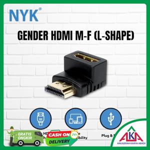 Jual Konektor Adapter NYK Gender HDMI Male To Female Bentuk Connector L ...