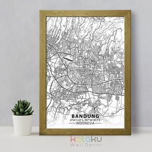 Jual Bandung City Map Art Hiasan Dinding Poster Peta Bandung Wall Decor ...