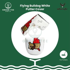 Promo Golf Head Covers - Flying Bulldog Putter Cover - Mallet White ...