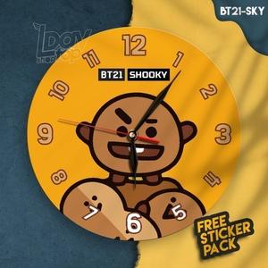 Jual JAM DINDING KAYU UNIK BT21 BTS - BT21 SHOOKY - Birthday Gift - Kab ...