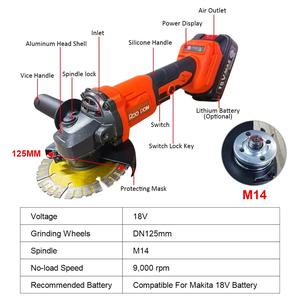 Jual 125Mm Brushless Angle Grinder Variable 3-Speed Lithium-Ion ...
