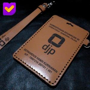 Jual Name Tag Kulit Asli Custom, Id Card Holder Kulit Asli, Name Tag ...