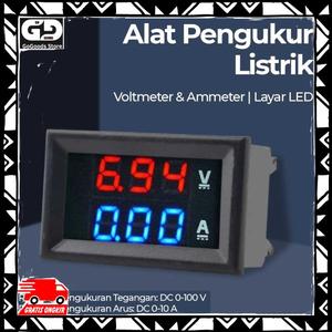 Jual Dual Voltmeter Ammeter Volt Ampere Amper Meter Digital 10A 0-100V ...