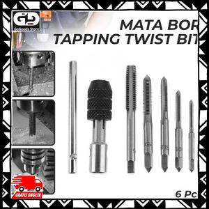 Jual Mata Bor Pembuat Ulir Drat Drill Tap Set Twist Spiral Tapper 6 PCS ...
