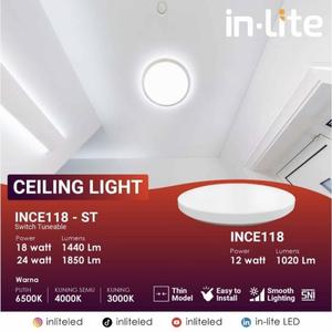 Jual LAMPU LED PLAFON BARET CEILING LIGHT INLITE 18W 18 WATT - INCE118 ...