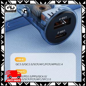 Jual Charger Mobil Dual Port USB Type A dan Type C Fast Charging 45W 2 ...