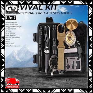 Jual Paket Survival Kit Pendaki 11 in 1 Multifunctional First Aid SOS ...