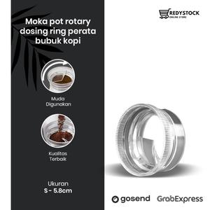 Jual moka pot kopi powder coffee dosing ring funnel rotating leveling ...