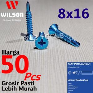 Jual SKRUP SDS FH 8x16 mm SEKRUP GRC KALSIBOARD ROOFING BAJA RINGAN ...