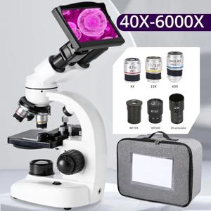 Jual Zoom 40X-6000X Binocular Biological HD Microscope Lab student ...