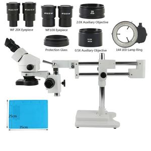 Jual 3.5X-90X 180X Parfocal Stereo Binocular Microscope Double Boom ...