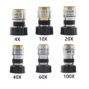 Jual Biological Microscope 4x 10x 20x 40x 60x 100x Achromatic Objective ...