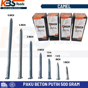 Jual Paku Beton Tembok Camel Galvanis Putih 1 / 2 / 3 / 4 / 5 Inch 500 Gram - 4 inch - Kota ...