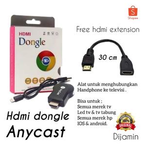 Jual ANYCAST DONGLE + HDMI EXTENSION / ALAT UNTUK MENYAMBUNGKAN HP KE ...