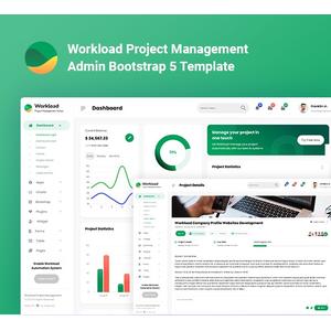 Jual Bootstrap 5 - Workload v1.0 | Project Management Admin HTML Template - Jakarta Barat ...