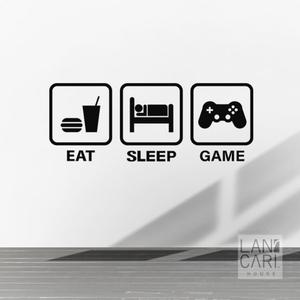 Jual Sticker Cutting Decal Eat Sleep Game Stiker Dinding Kaca Gamers ...
