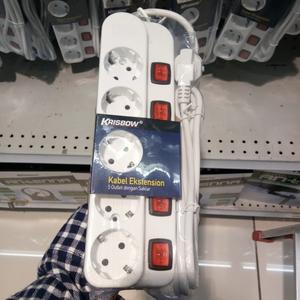 Jual Colokan Listrik Isi 5 Krisbow White Putih Colokan Kabel Listrik ...