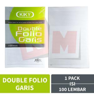 Jual Kertas Double Folio Garis Bergaris Kiky 1 Pack Isi 100 Lembar ...