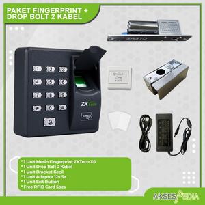 Jual Paket Fingerprint Akses Door X6 Standalone Pintu Kaca Frameless ...