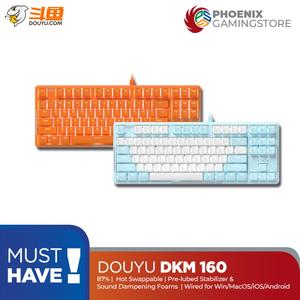 Jual DouYu DKM160 TKL Hotswappable Mechanical Gaming Keyboard Wired - White-Blue, Red Switch ...