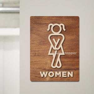 Jual -F3K2- Toilet Sign Wanita Unik Kayu| Signage Toilet Unik | Papan ...