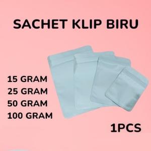 Jual NB_09 Plastik Zip Biru Sachet Pouch Kemasan Kopi 15gr 25gr 50gr ...