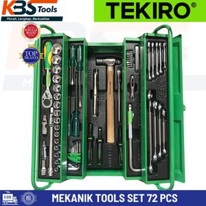Jual TEKIRO Mekanik Tools Set 72 Pcs Tool Kit Mechanic Tool Box Besi ...