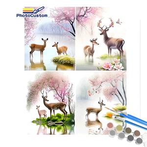 Jual Lukisan DIY rusa fotokustom dengan angka gambar hewan mewarnai ...