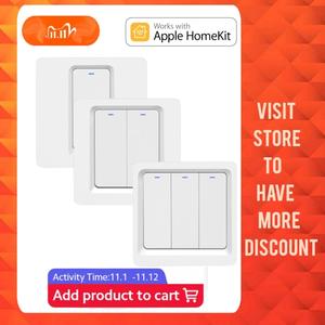 Jual ATHOM Homekit EU WiFi Smart Switch Press Key 1/2/3 gang Siri Voice ...