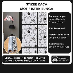 Jual Sticker Stiker Kaca Film Motif Batik Bunga Jendela Cermin Kacafilm ...