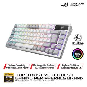 Promo ASUS ROG Azoth 75 Moonlight White Wireless DIY Custom Gaming ...
