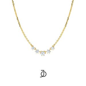 Promo JO 5 Gradating Diamonds Chain Necklace 17k - 17k Yellow Gold, 38 ...