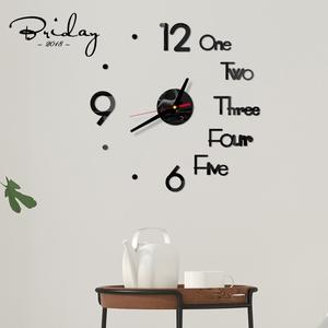 Jual Creative 3D Acrylic Mirror Stickers Wall Clock DIY Digital Clock ...