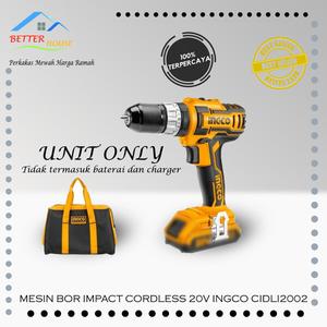 Jual MESIN BOR IMPACT CORDLESS 20V INGCO CIDLI2002 UNIT SAJA - Jakarta ...
