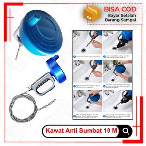 Jual Kawat Pipe Cleaner 10 Meter / Drain Pembersih Saluran Pipa Mampet ...
