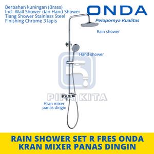 Jual Rain Shower Set ONDA R FRES Brass Kran Mixer Panas Dingin Tiang ...