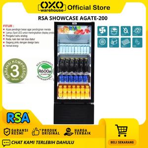 Jual KULKAS SHOWCASE RSA 3 RAK AGATE 200 GRATIS ONGKIR MURAH JUALAN ...