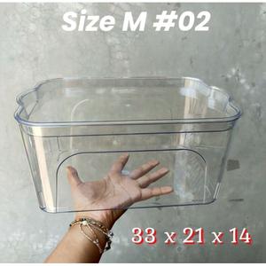 Jual Box storage Kotak Bening Aesthetic Estetik dengan tutup plastik ...