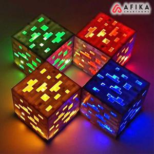 Promo Lampu LED Minecraft Square Cubic Stone Lamp Night Light - Hijau ...