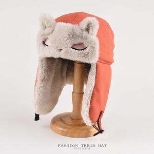 Jual Cute Lei Feng Hat Women's Korean Cartoon Winter Thickened Cold And ...