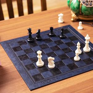 Jual Embossed Design Leather International Chess Board Games Mat ...