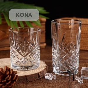 Jual KONA Gelas Kaca Kristal Gelas Estetik Gelas Kafe Unik Gelas Retro ...