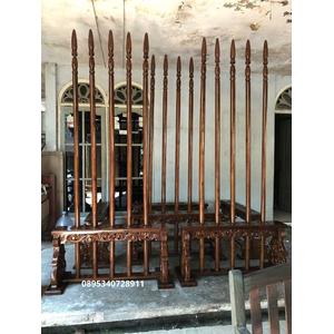 Jual Stand bendera kayu jati ukir - tiang bendera kayu jati 1174N24 ...