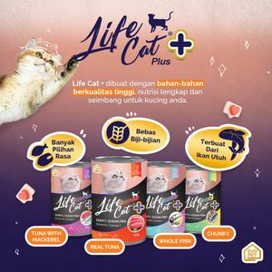Jual makanan basah LIFE CAT PLUS KALENG 400gr kitten adult wet cat Food ...