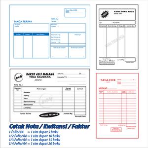 Jual NEW PRODUCT NOTA/KWITANSI 2 PLY/2 RANGKAP NCR CETAK 1 WARNA - 1 PLY, CETAK 1 WARNA - Kota ...