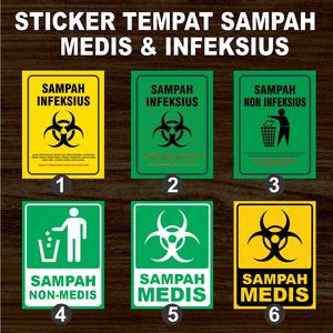 Jual Sticker Tempat Sampah Infeksius, Sampah Medis, Sampah Non ...