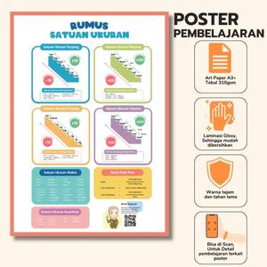 Jual Poster Rumus Satuan Ukuran Bisa Scan Untuk Pembelajaran & Latihan ...