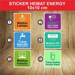 Jual Stiker Hemat Energi, Matikan lampu, Cabut Colokan Listrik, Tutup ...